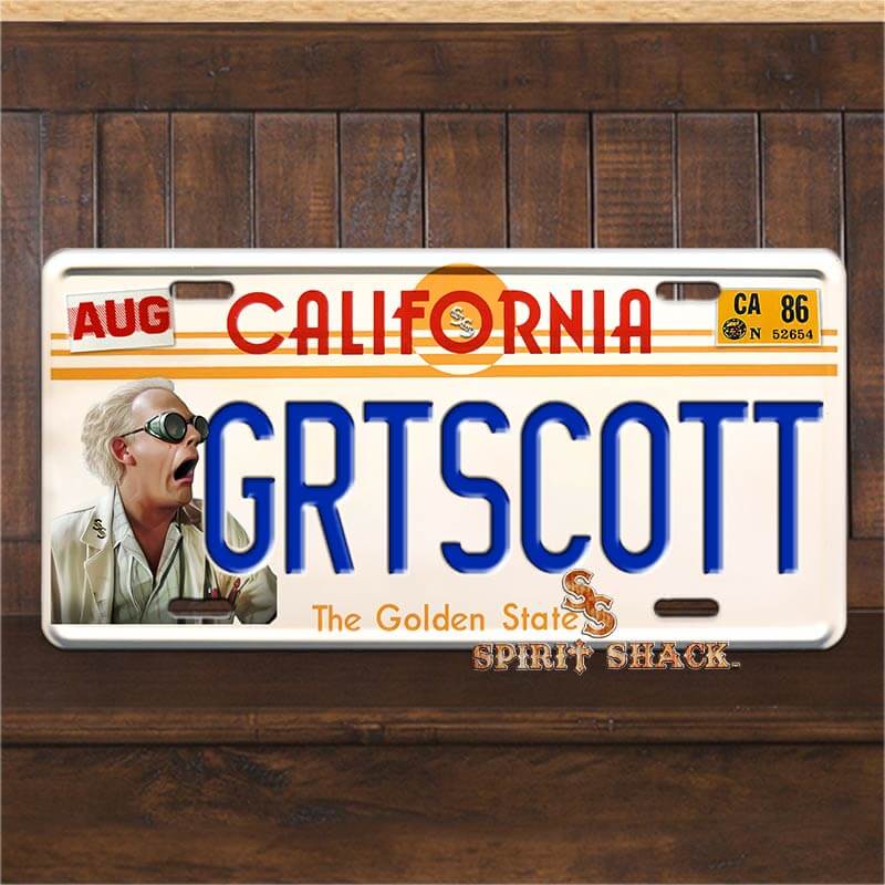 GRTSCOTT (Back To The Future ~Tribute) Doc Brown License Plate | Spirit ...